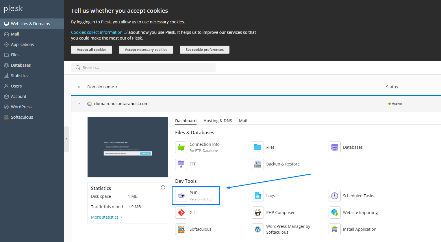 Cara Mengubah Versi PHP Melalui Plesk - NusantaraBlog