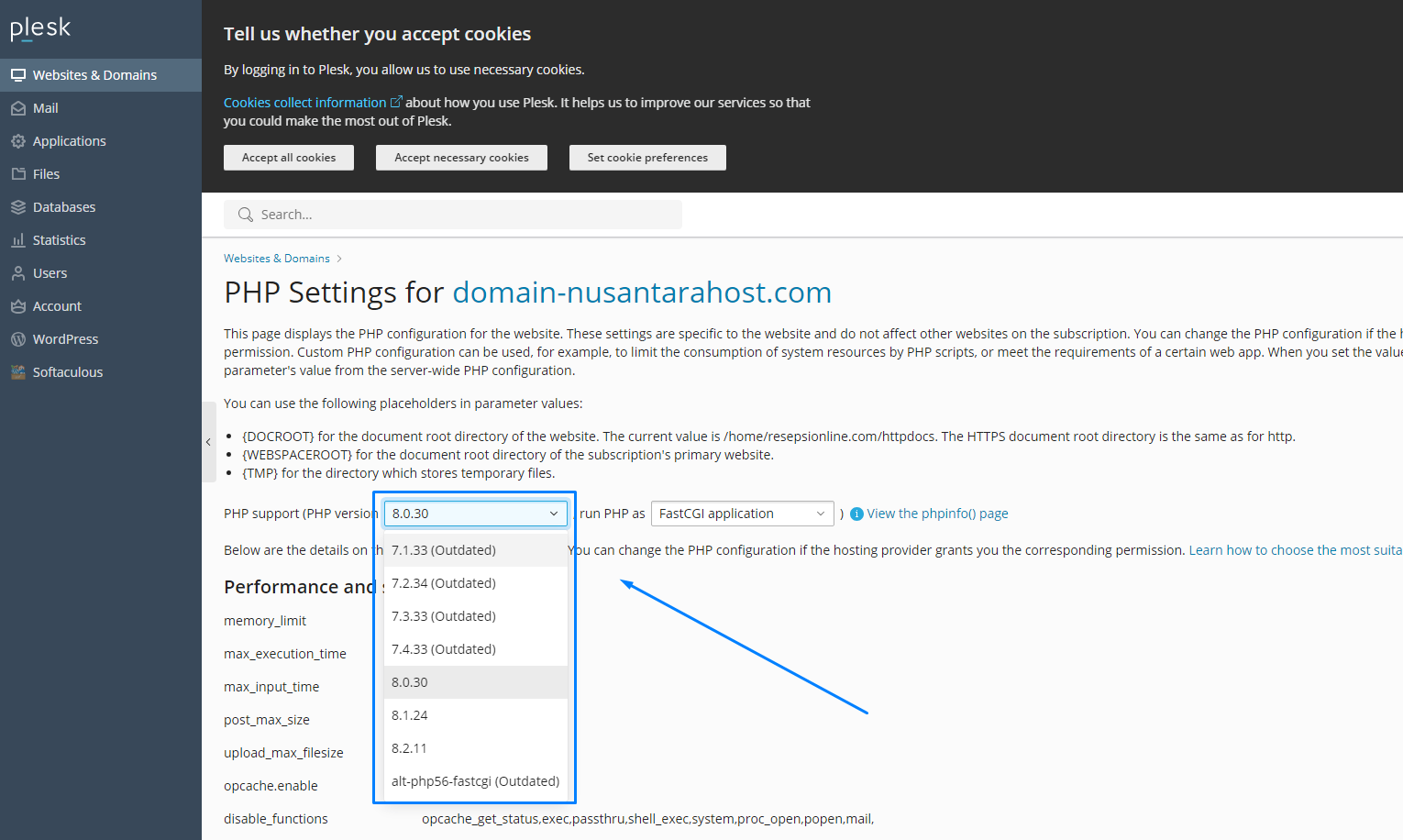 Cara Mengubah Versi PHP Melalui Plesk - NusantaraBlog